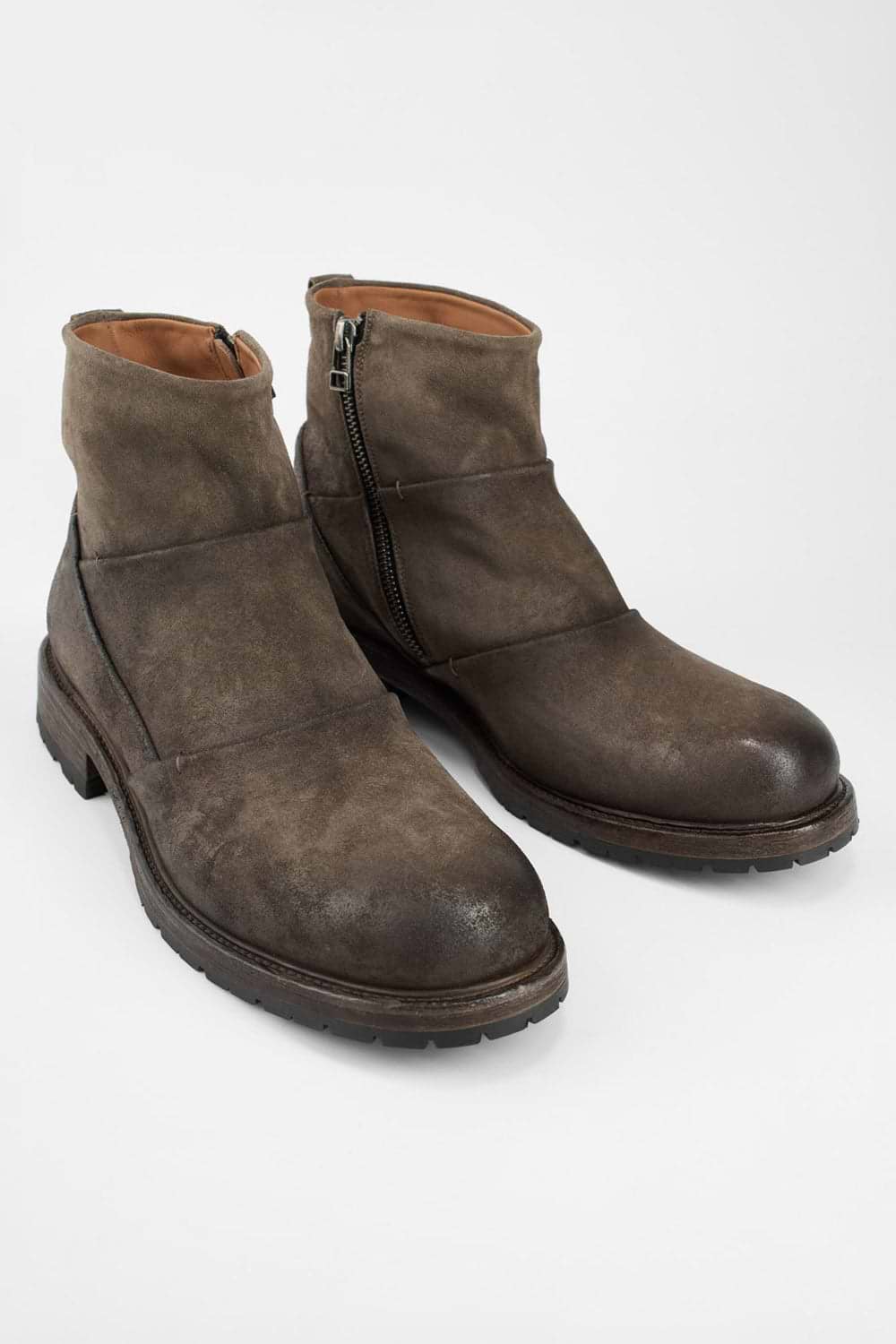 ROWLEY dark-earth folded suede laceless boots | untamed street ...
