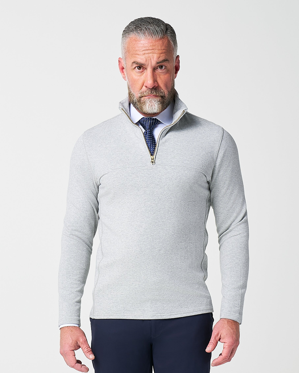 Quarter Zip - Heathered Grey