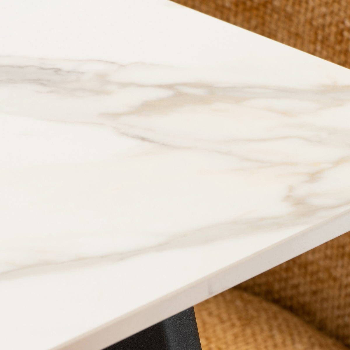 Owen White & Gold Sintered Stone Dining Table for 4-6 | 130cm 160cm