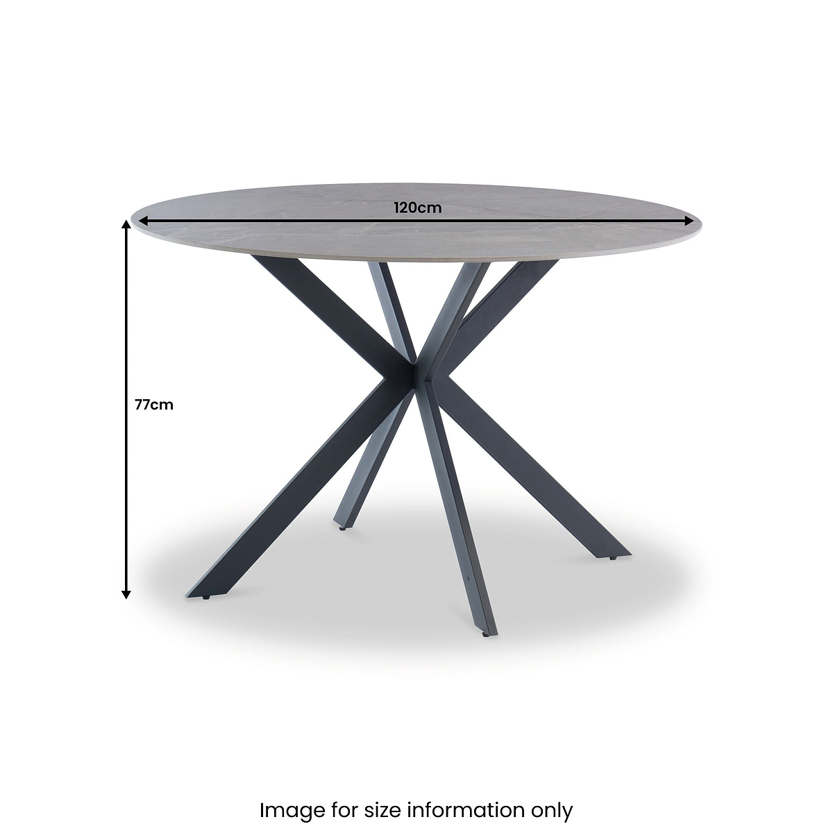 Perry Grey 120cm Sintered Stone Round Dining Table for 4 | Roseland