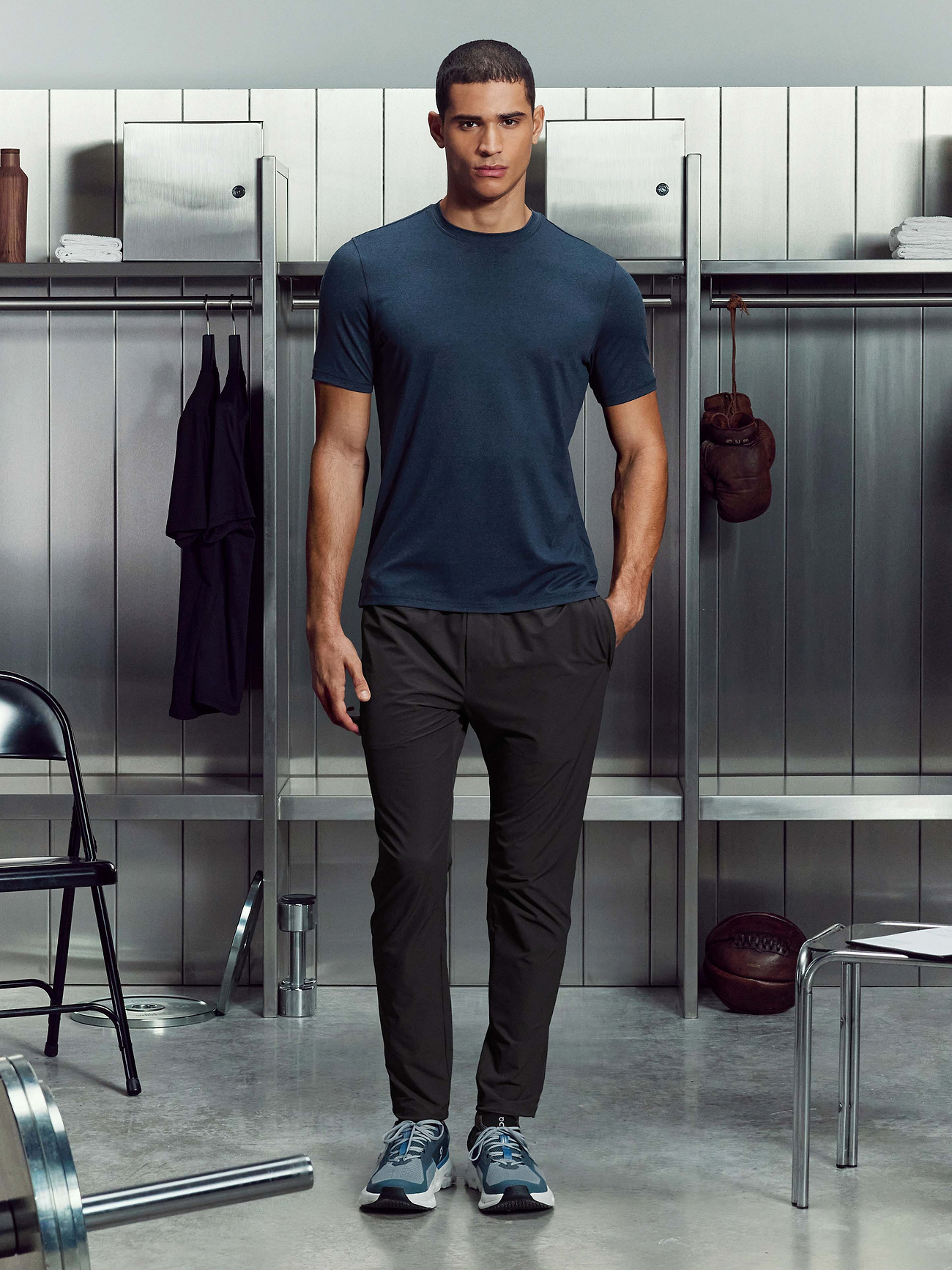 Soft Jersey Motion T-Shirt in Navy | ARNE UK