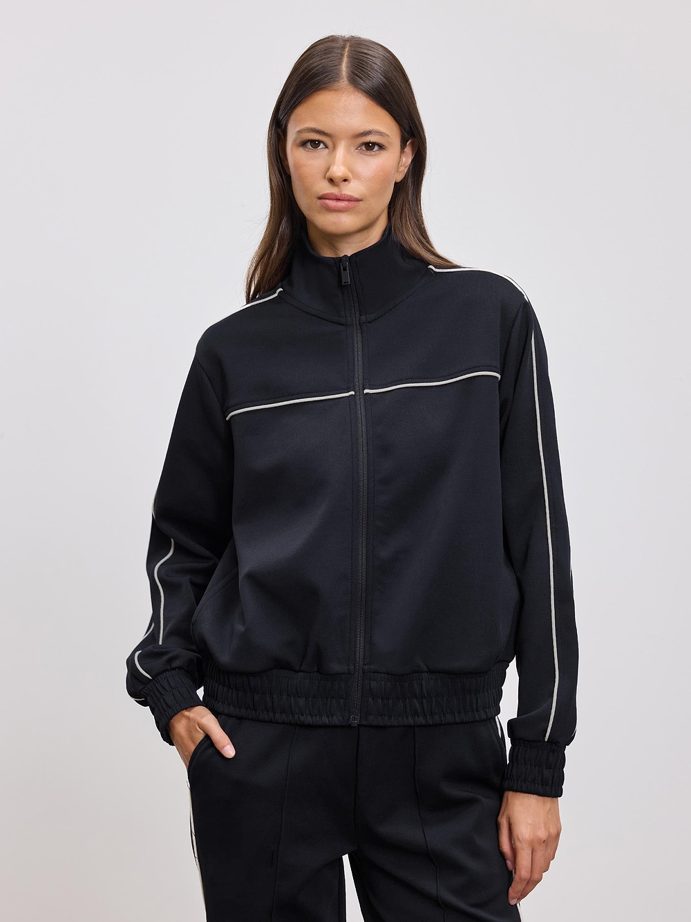 Womens Piping Track Jacket in Midnight Navy | ARNE UK