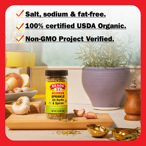 Organic Sprinkle Seasoning – Herb Blend Perfection | Bragg