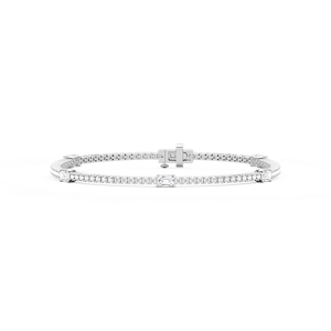 2 ¼ ctw Emerald Lab Grown Diamond Station Tennis Bracelet - MiaDonna