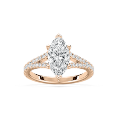 Everly 2 ²⁄₅ ctw Marquise Lab Grown Diamond Split Shank Side Stone Eng ...