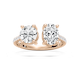 June 2 ¼ ctw Round and Oval Lab Grown Diamond Open Toi et Moi Engageme ...