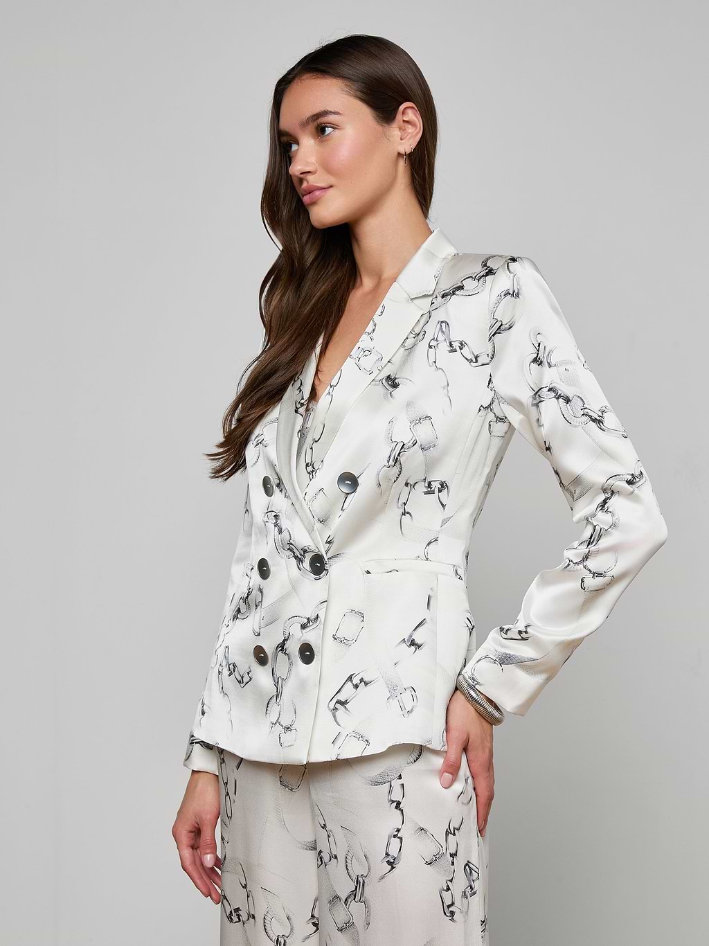 Colin Silk Blazer in Champagne | L'AGENCE