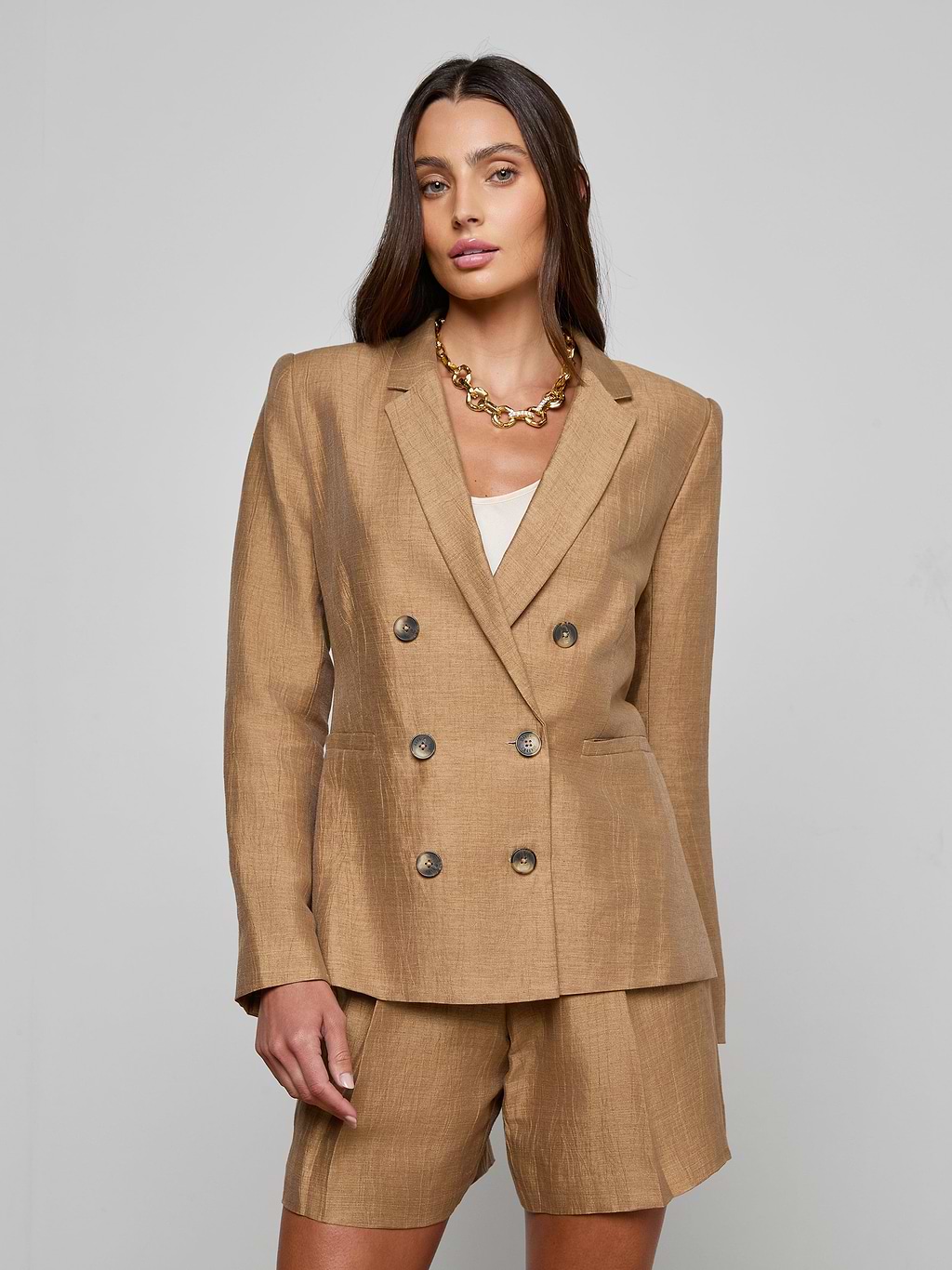 Colin Silk Blazer in Champagne | L'AGENCE