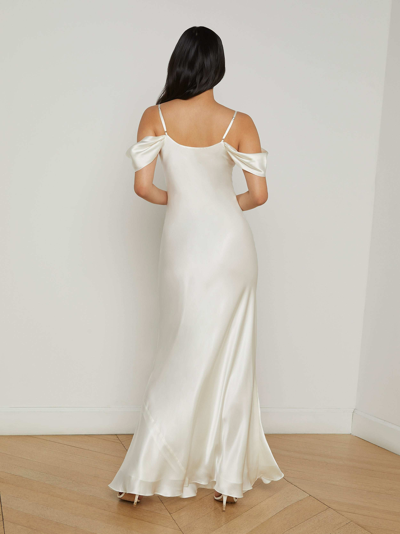 Kenna Silk Dress in Ivory | L'AGENCE